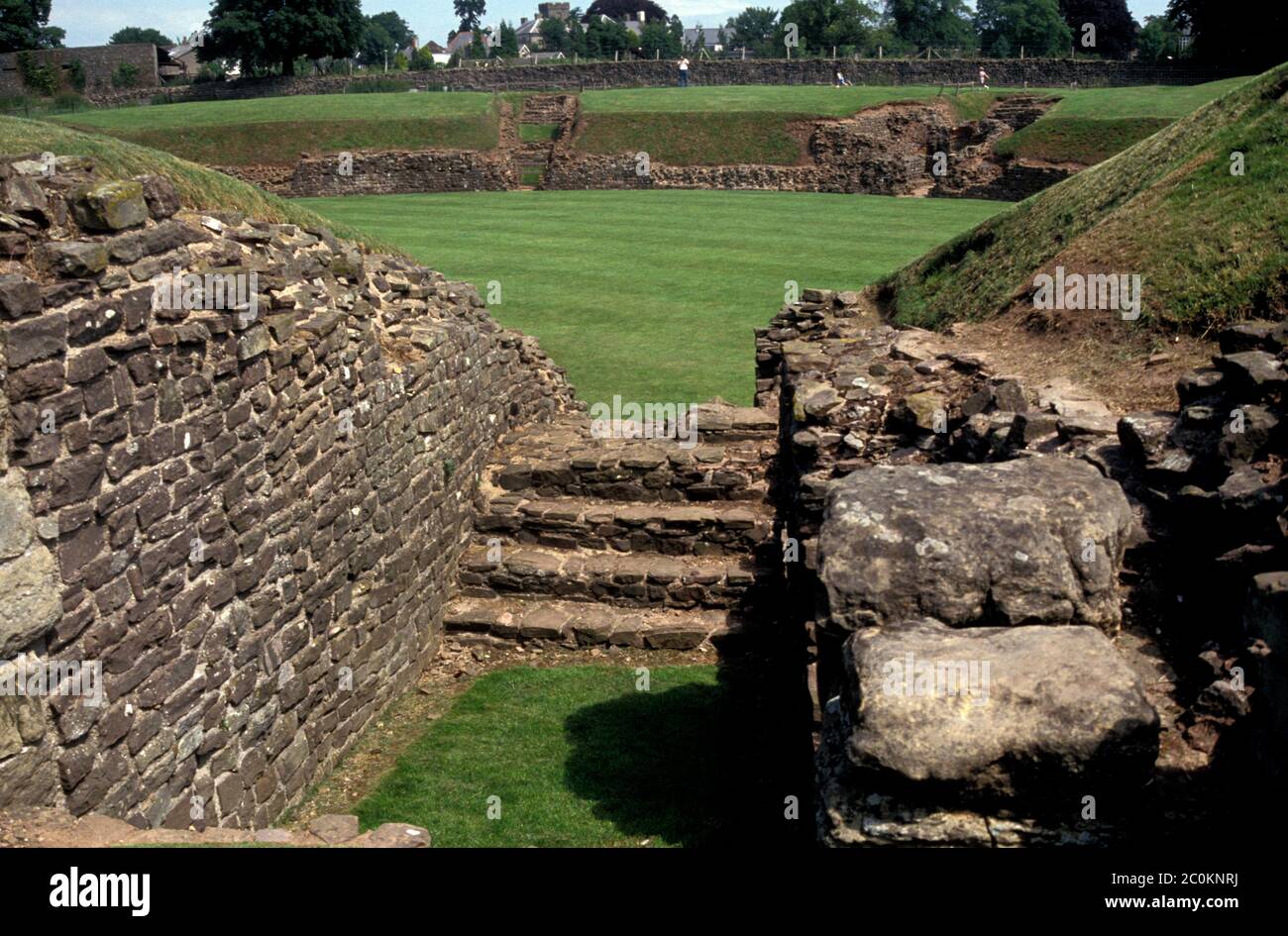 Roman Amphitheatre at Caerleon, Wales Stock Photo - Alamy