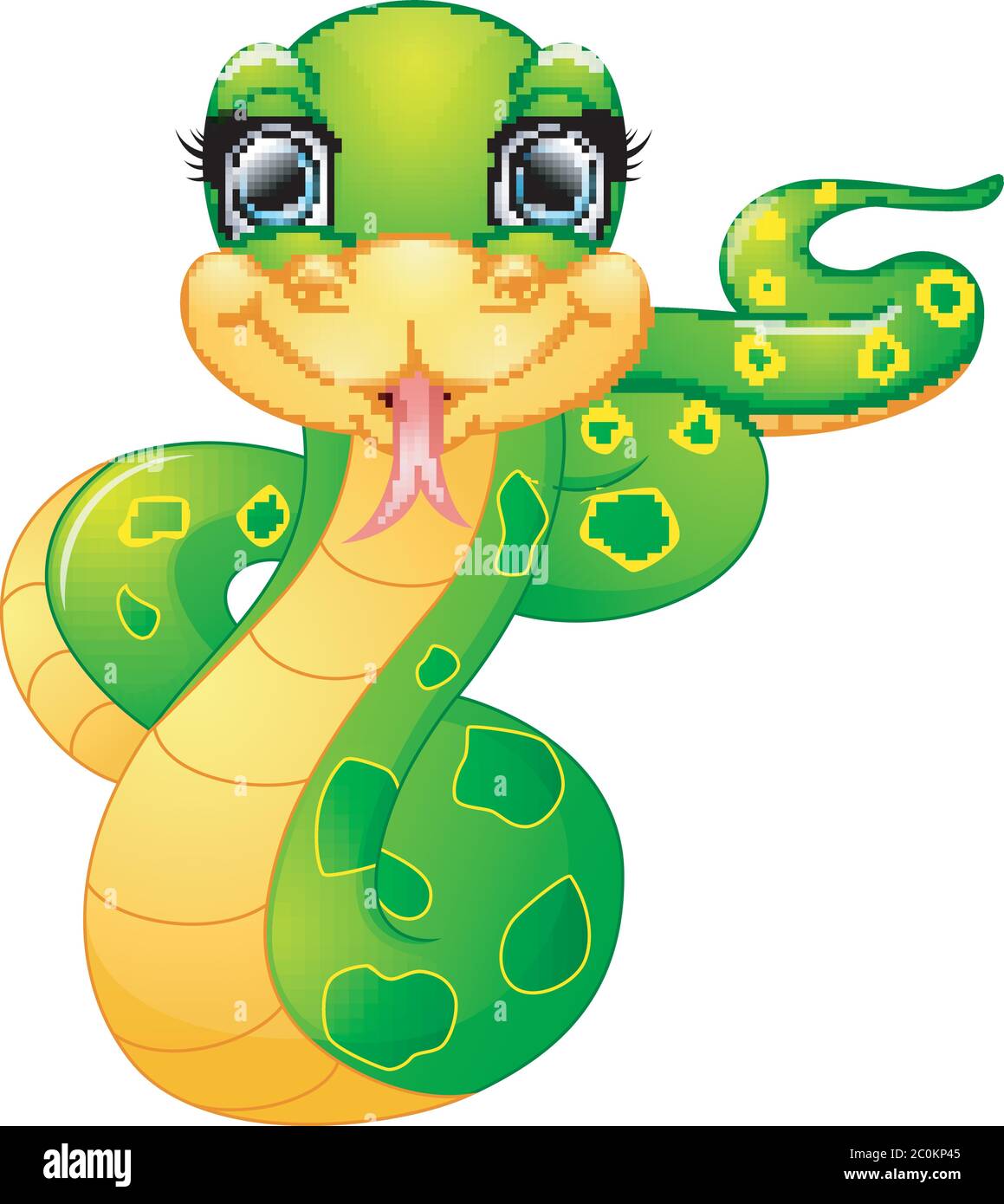 Happy green snake cartoon Stock Vector Image & Art - Alamy