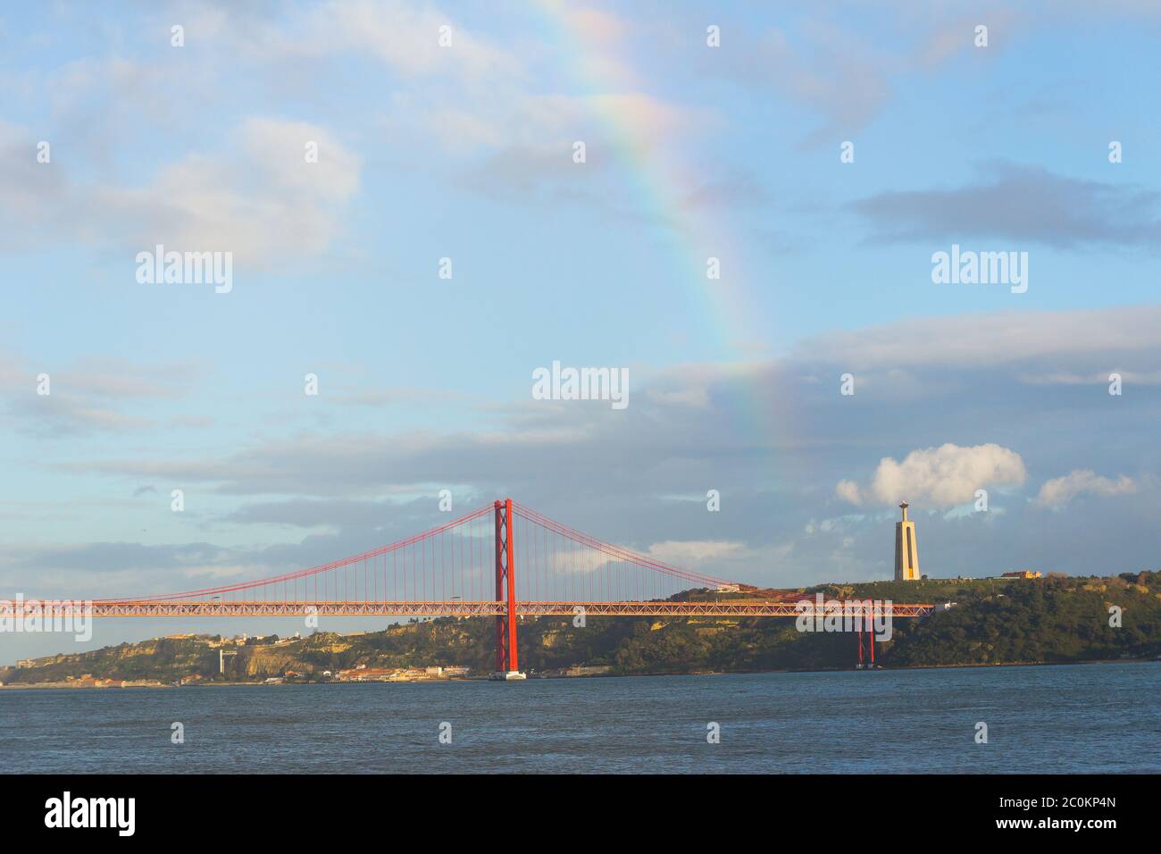 25 de abril bridge (25th of April Bridge), Lisbon, Portugal. Beautiful ...