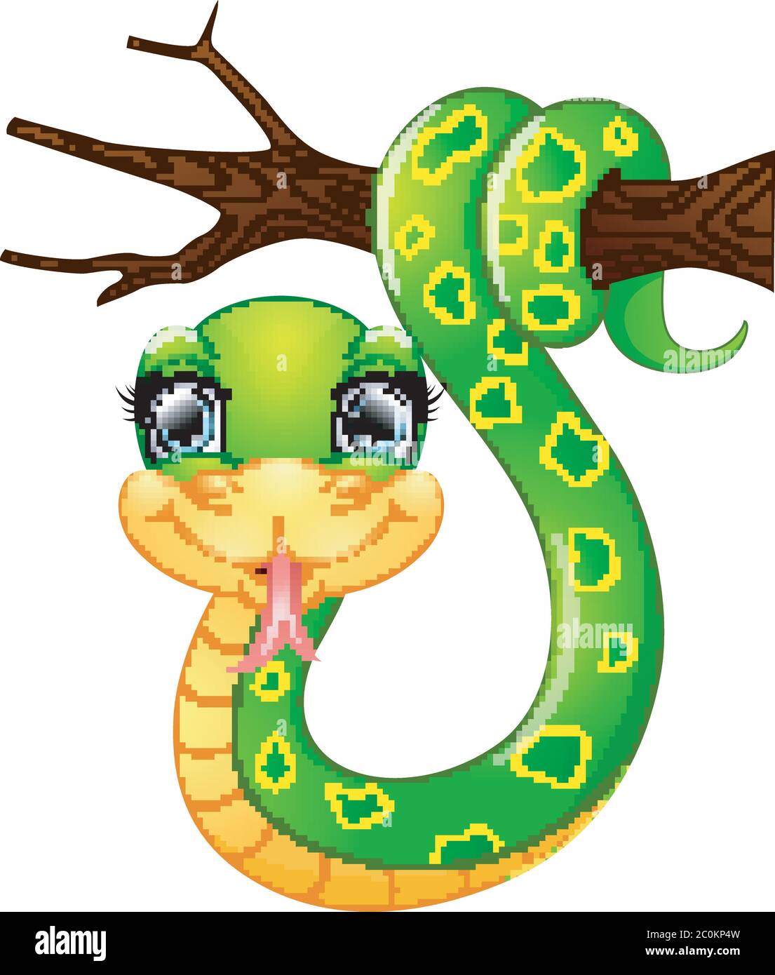 Green tree python animal Stock Vector Images - Alamy