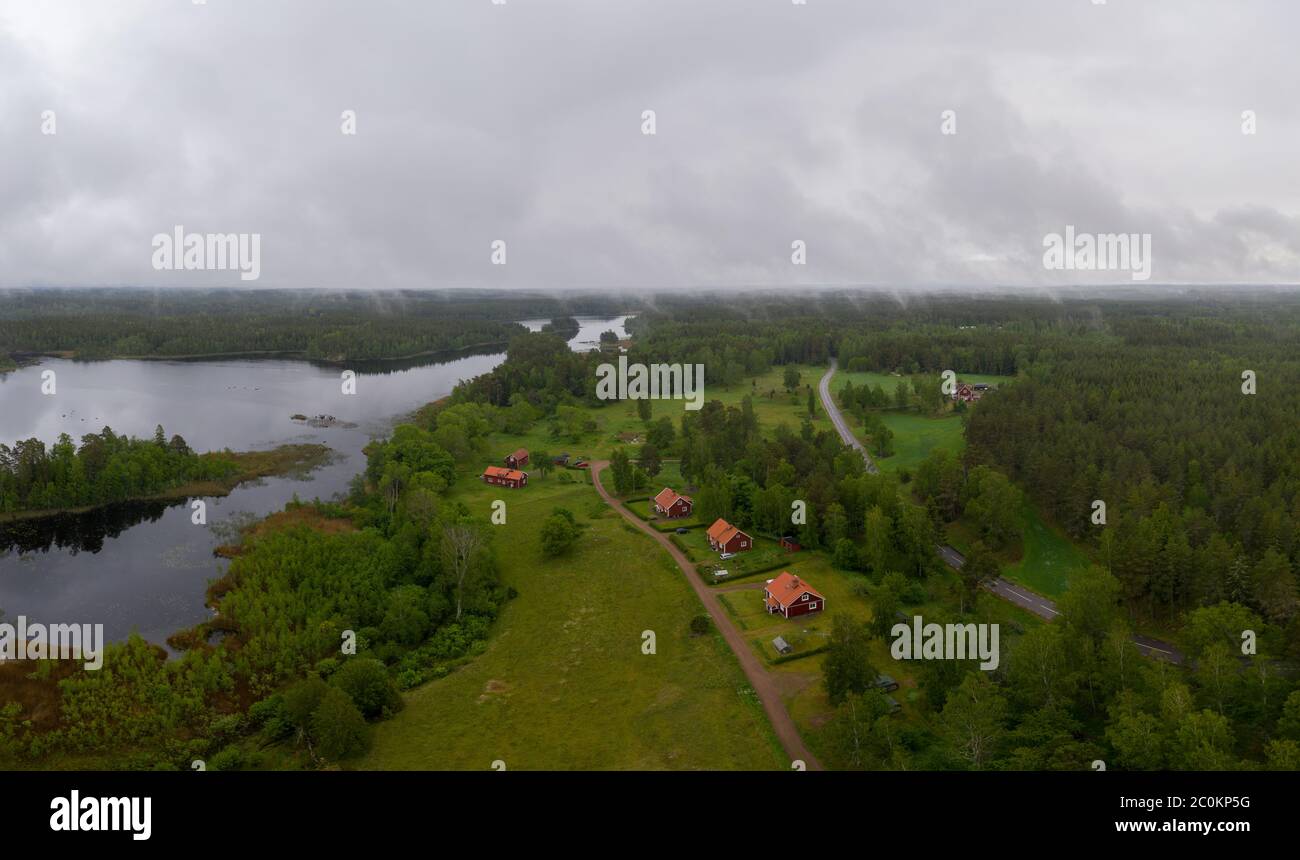 Boxholm in Sweden, panorama of Arrebo village Stock Photo - Alamy