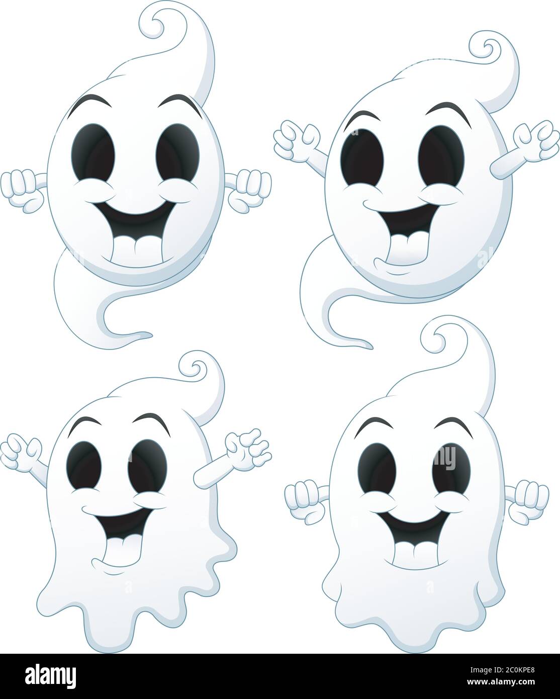 Set of Halloween ghost cartoon Stock Vector Image & Art - Alamy