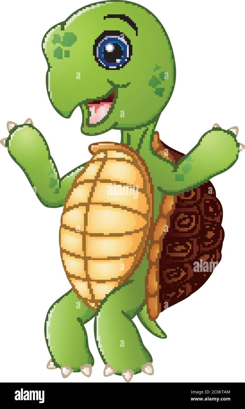 Cute cartoon turtle standing Stock Vector Image & Art - Alamy