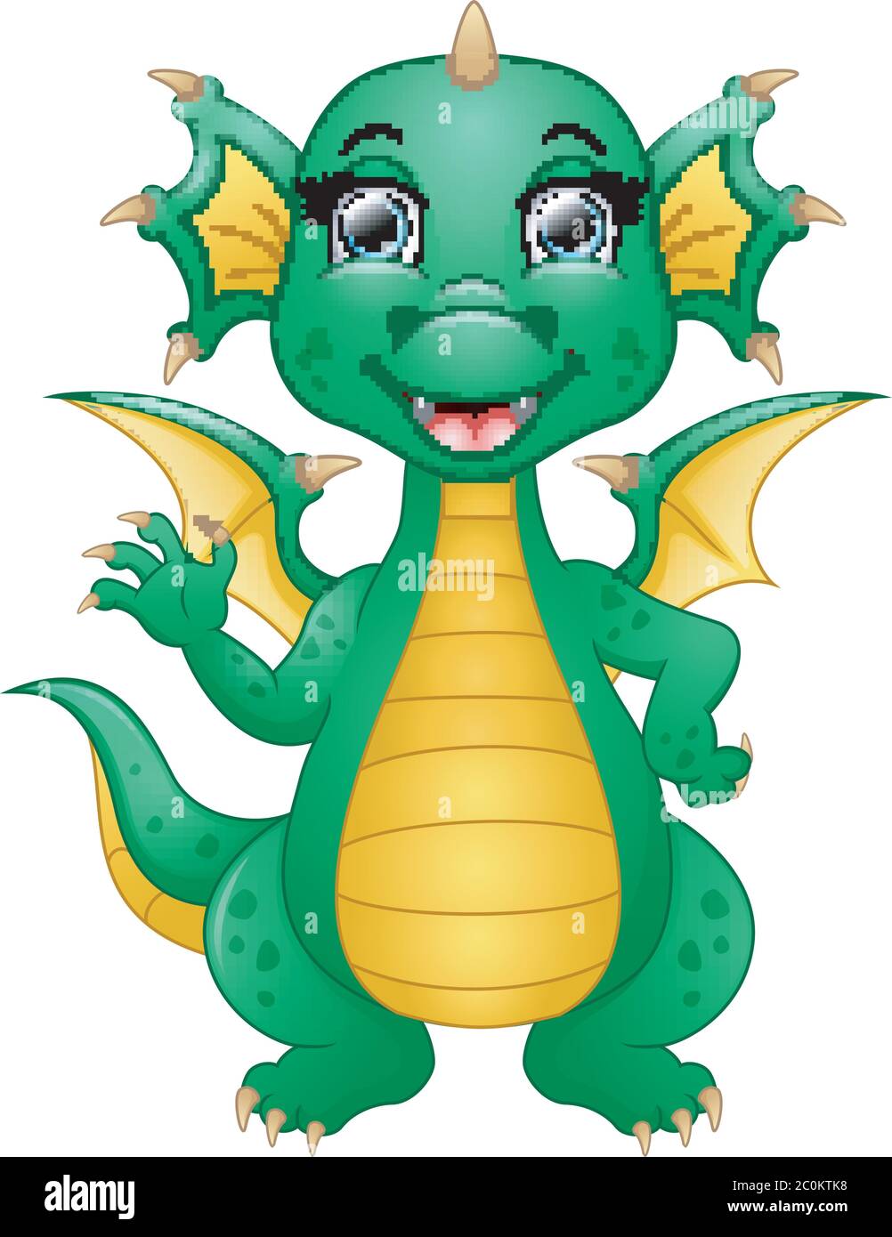 Happy dragon cartoon waving hand Stock Vector Image & Art - Alamy