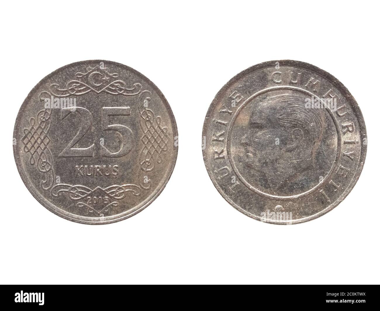 Turkish coin isolated Stock Photo - Alamy