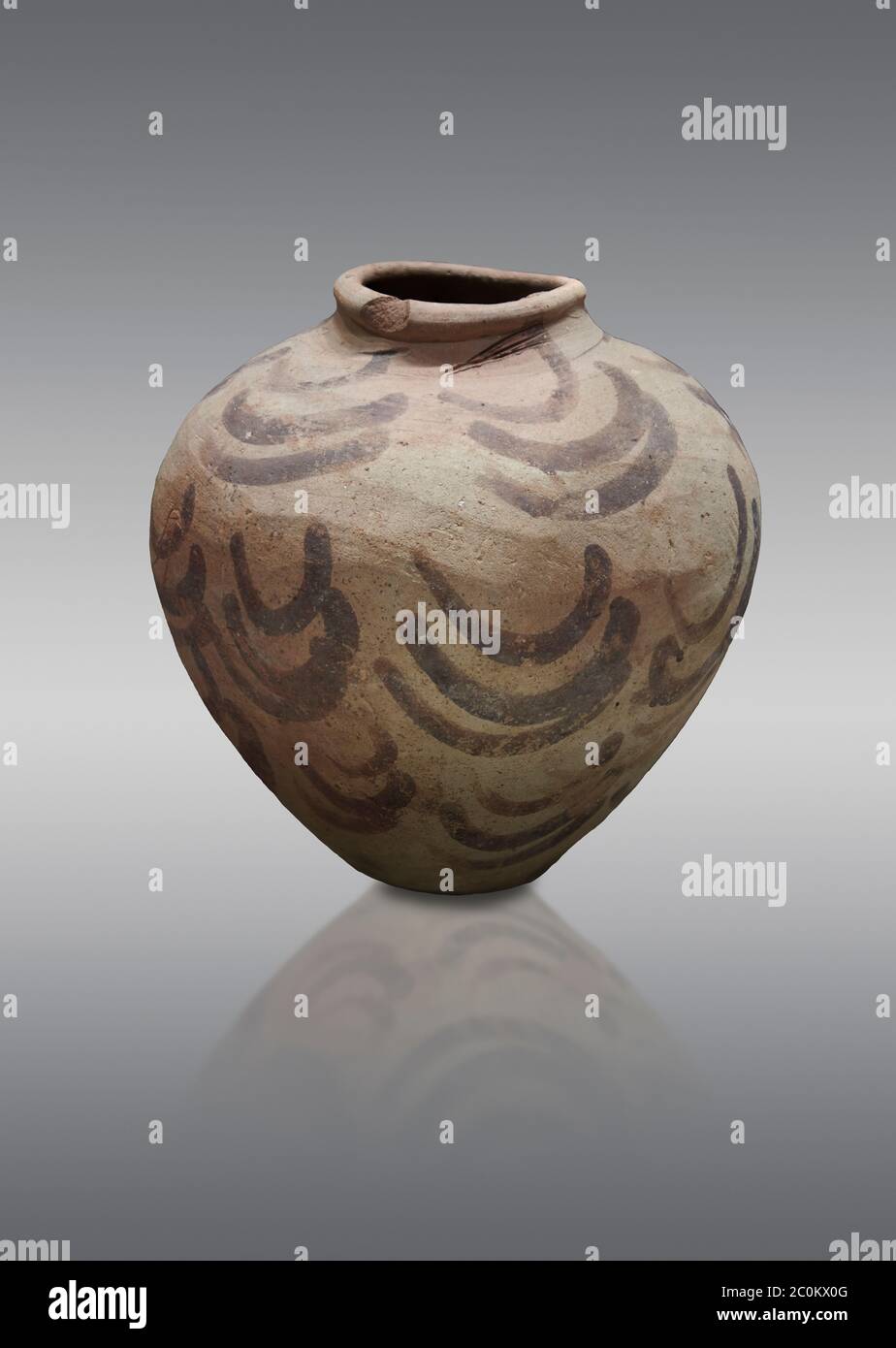 Ancient Egyptian decorated mari ware, class D, baked clay, Predynastic ...
