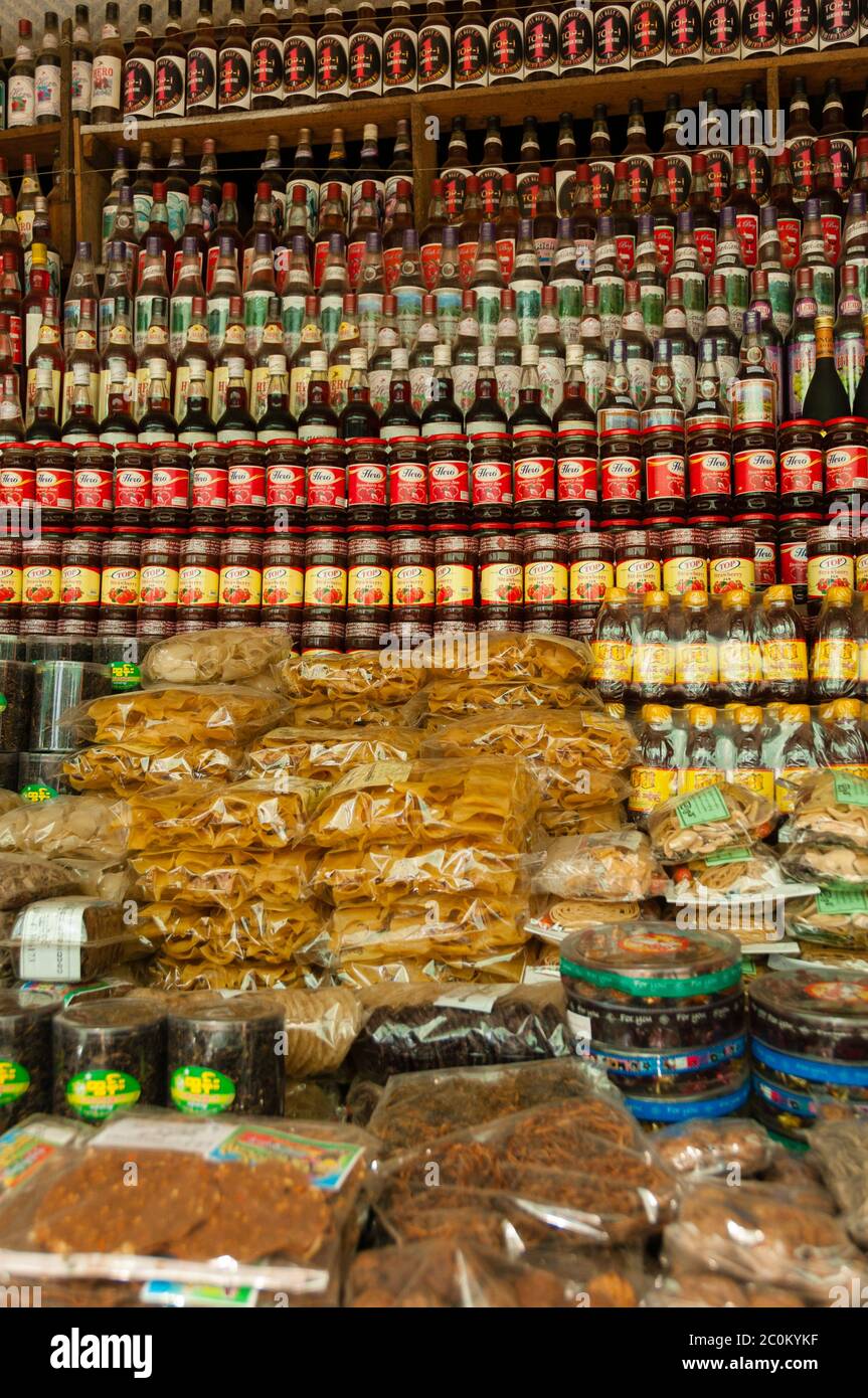 Asian Market stand with vine Stock Photo - Alamy