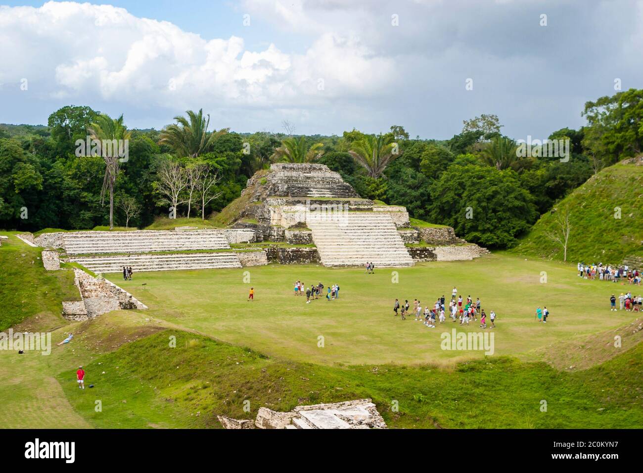 A step pyramid structure in Altun Ha, the ruins of an ancient Mayan ...