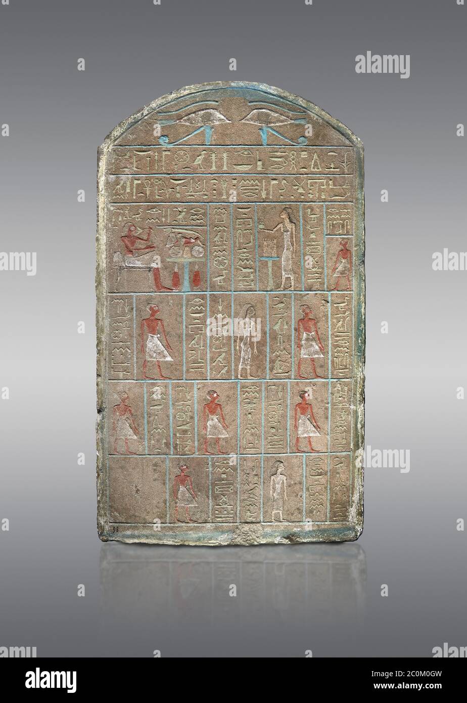 Ancient Egyptian stele of commander in chief Senebetysy, sandstone ...
