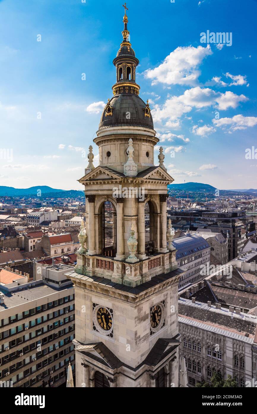 Aerial view at Budapest from the top of St Stephen Basilica Stock Photo ...