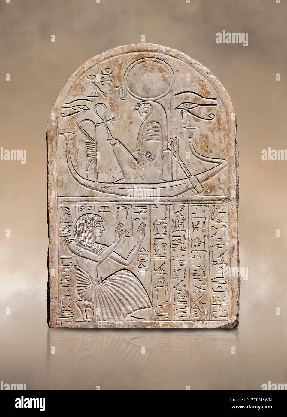 Ancient Egyptian stele dedicated to Re-Harakhty by draftsman Pay ...