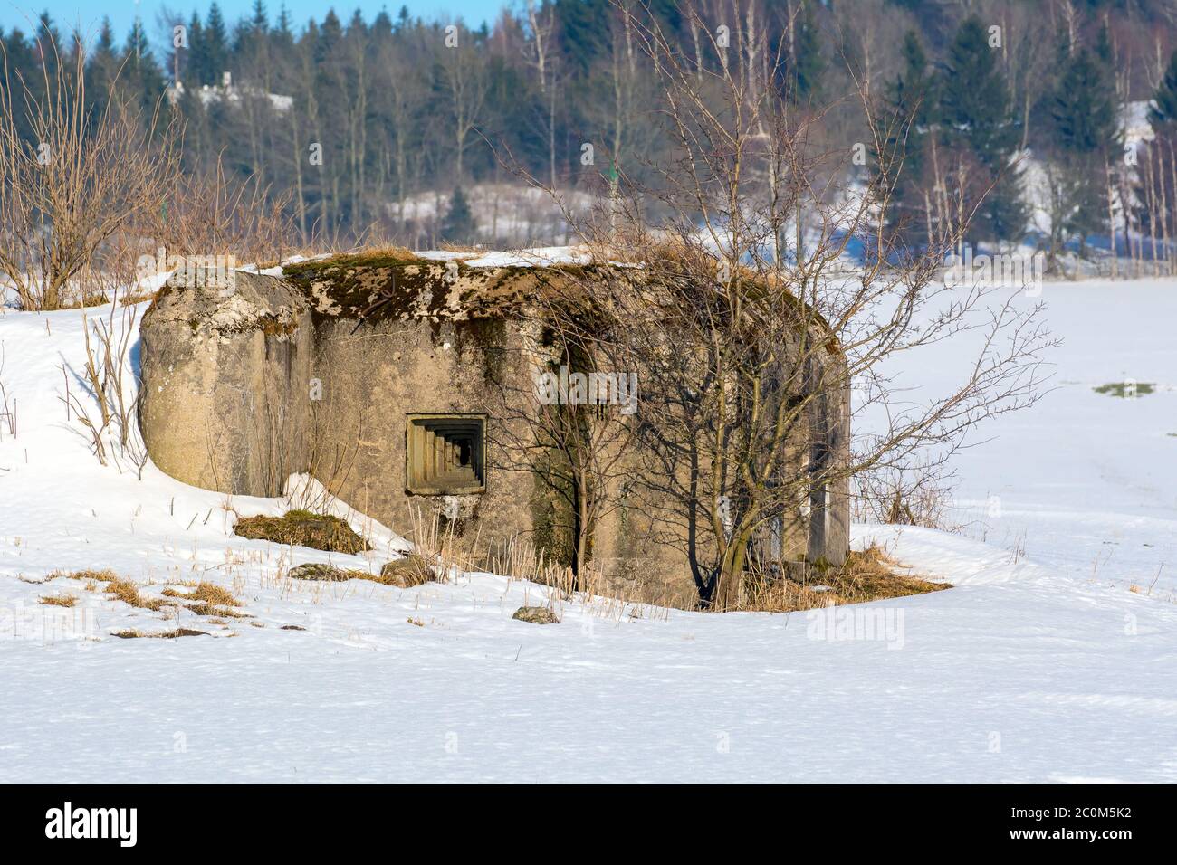 Military bunker in a winter landscape Stock Photo - Alamy