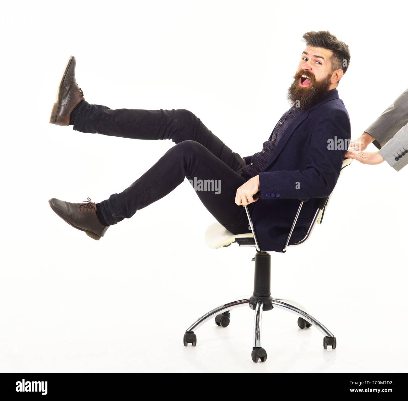 Agile business concept. Manager sits on office chair. Management and ...