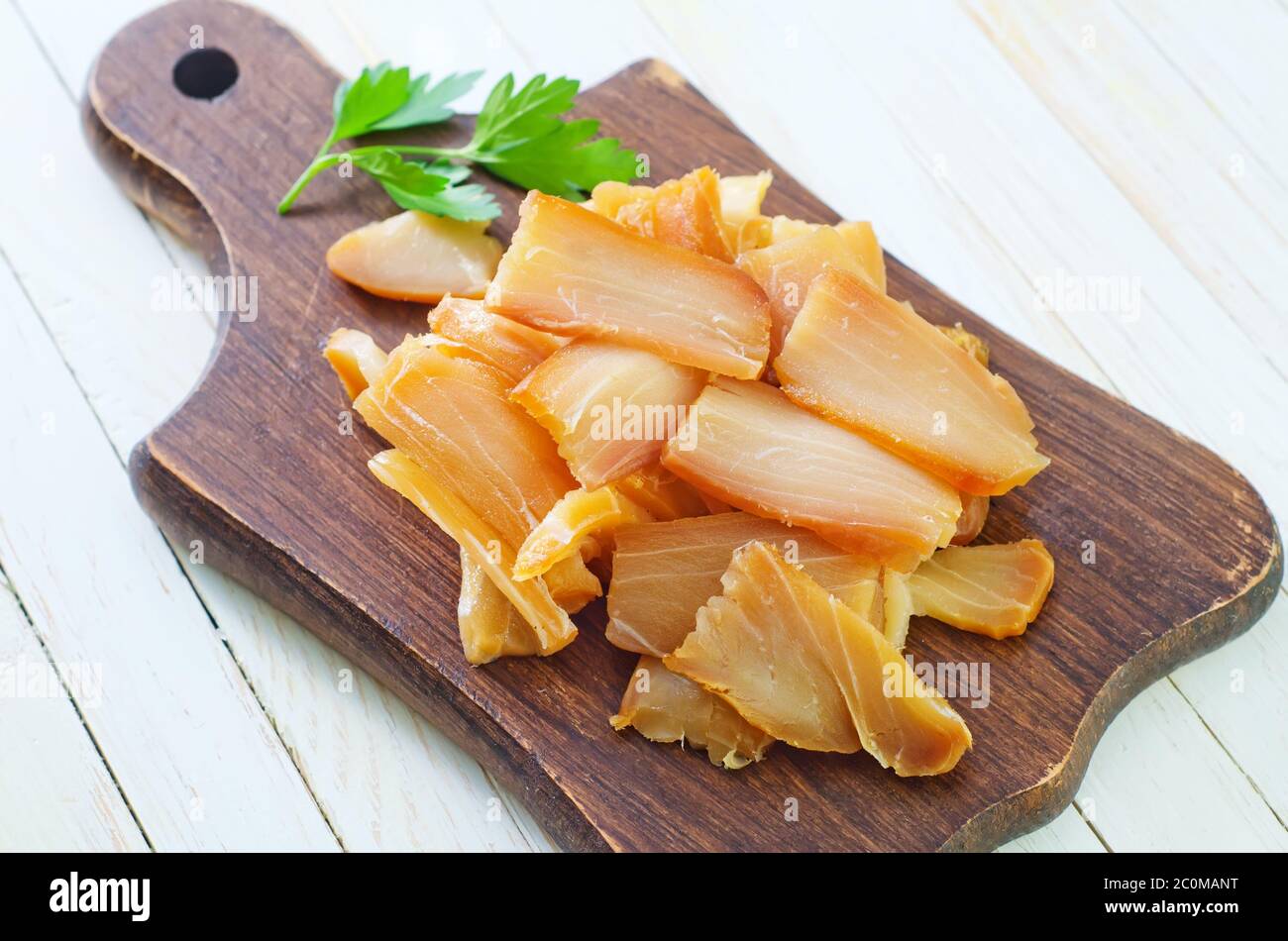 smoked fish on plate Stock Photo - Alamy