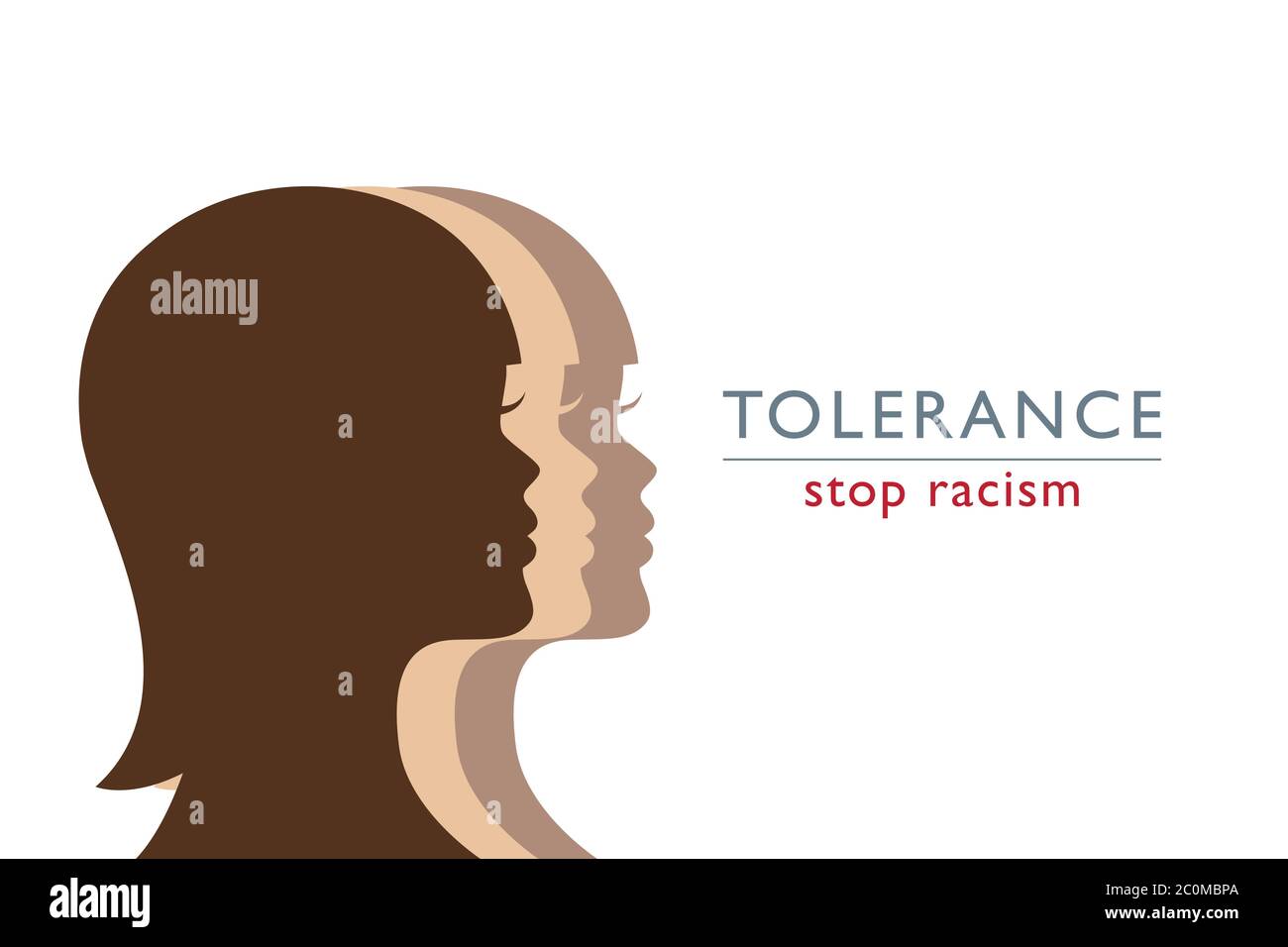 stop racism tolerance concept persons with different skin colors vector ...