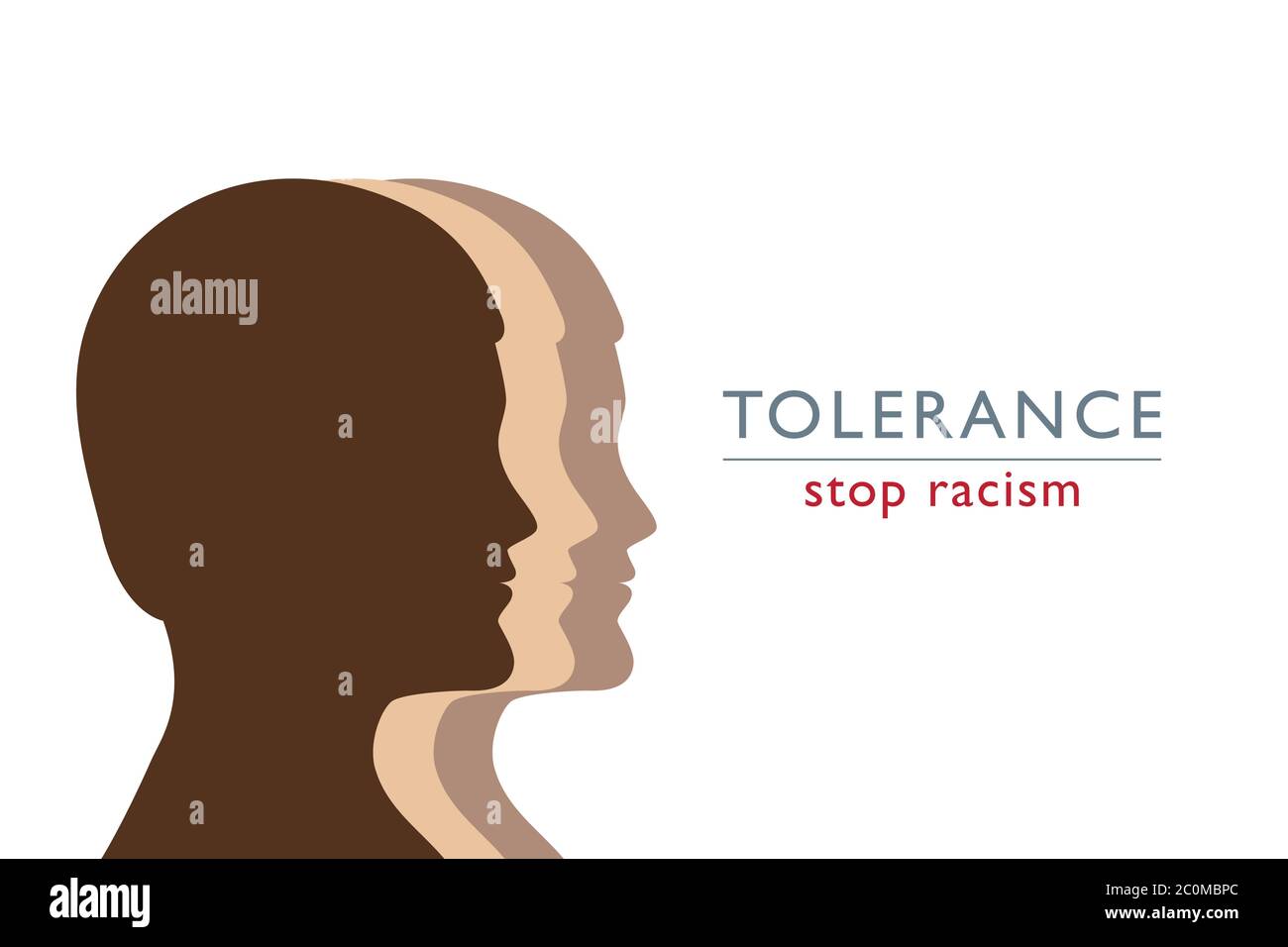 stop racism tolerance concept persons with different skin colors vector ...