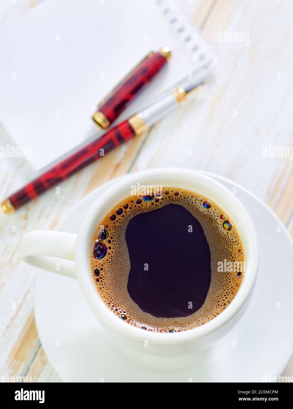 coffee and note Stock Photo - Alamy
