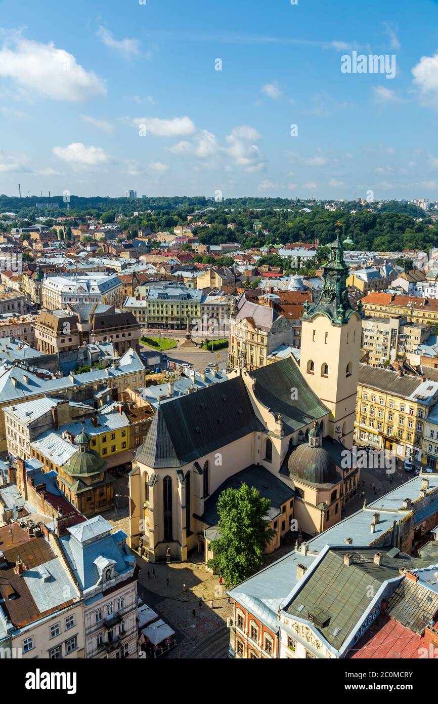Lviv bird#39;s-eye view Stock Photo - Alamy