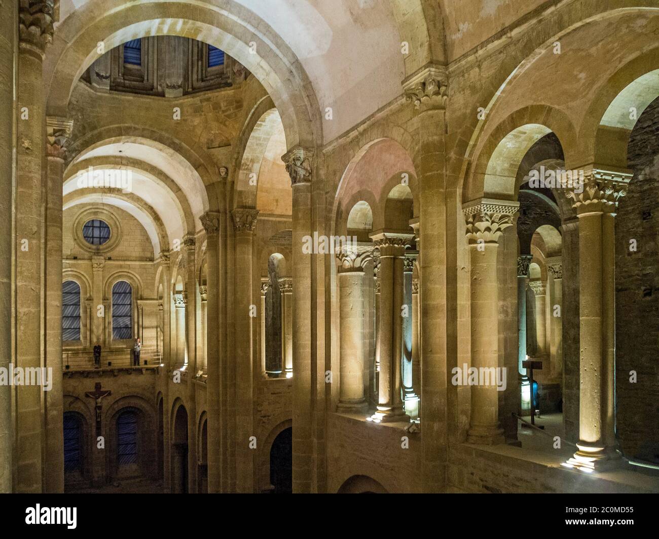 Gallery of Basilica of Sainte Foy abbey church in the ancient village ...