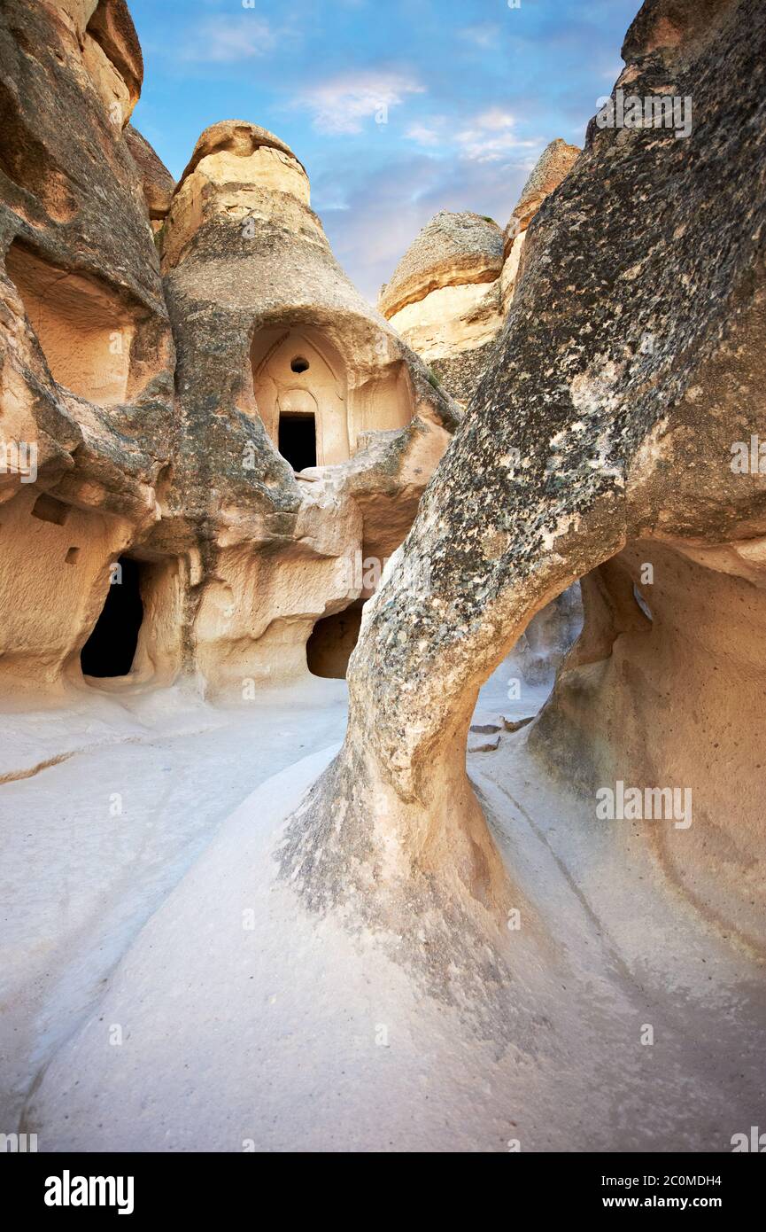 The fairy chimney rock early Christian church of Pasabag Valley, monks ...
