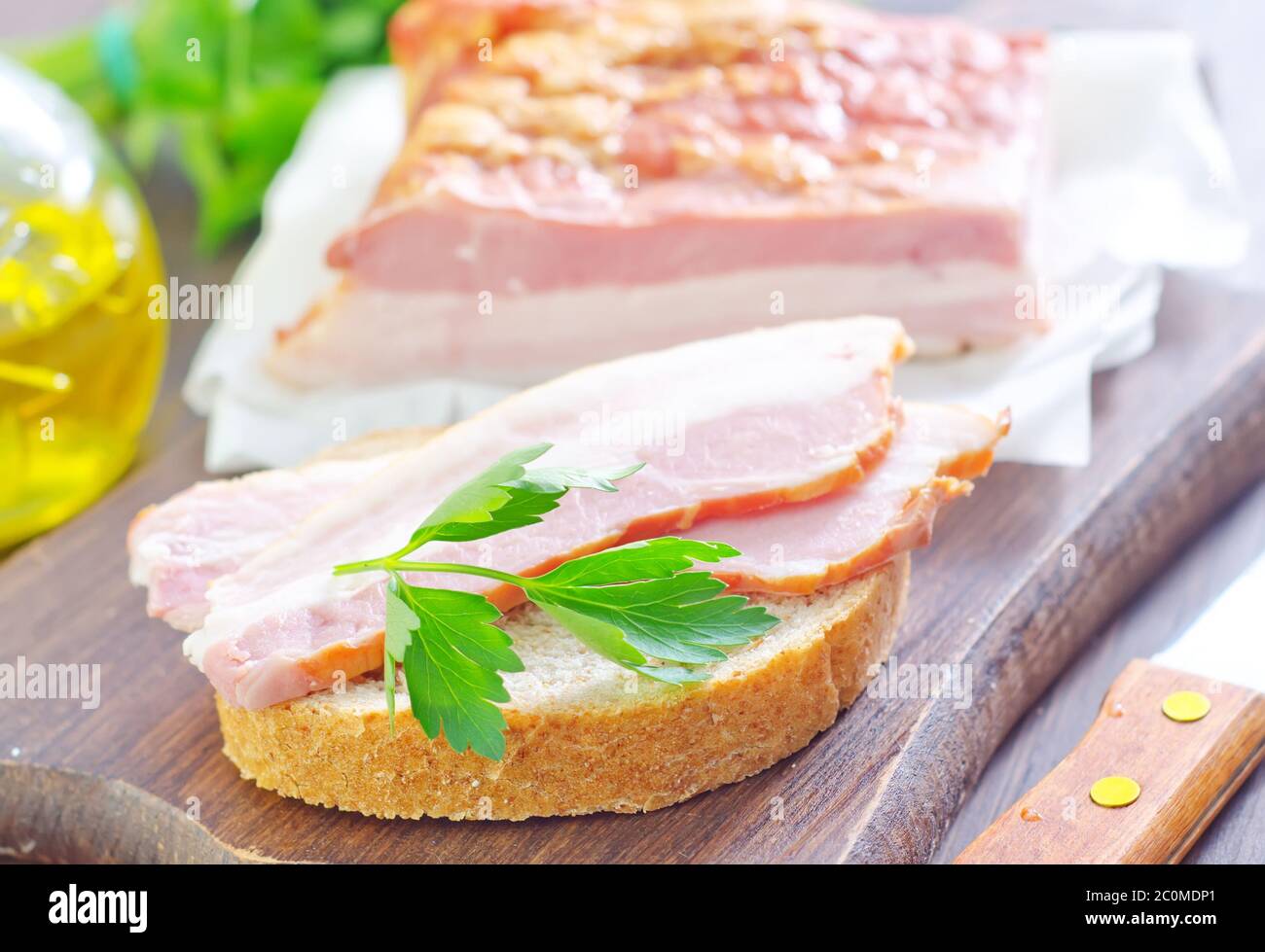 bread with bacon Stock Photo - Alamy