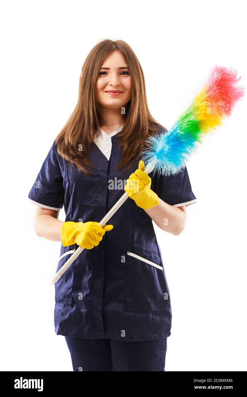 picture of beautiful woman with cleaning sweep Stock Photo - Alamy