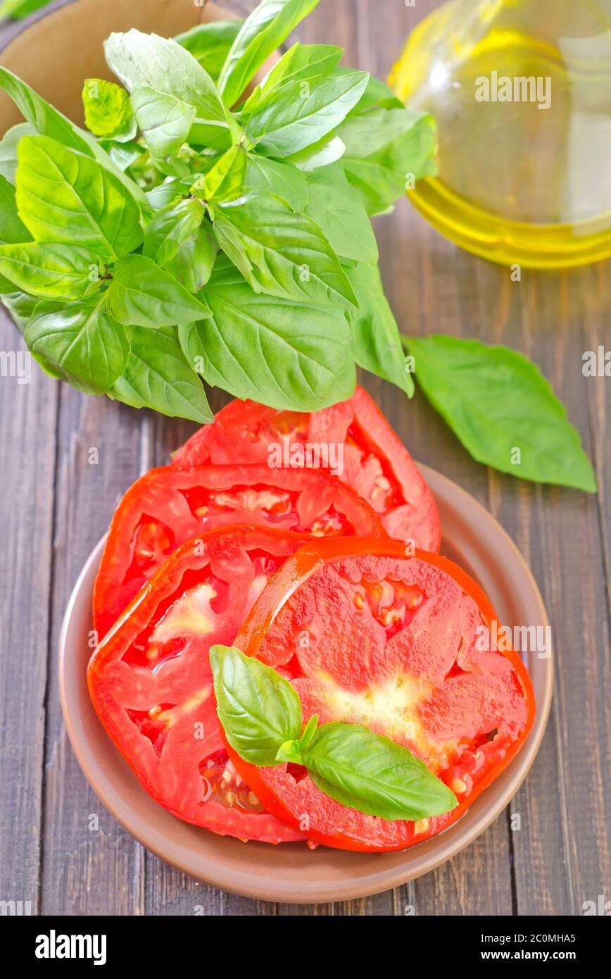 tomato and basil Stock Photo - Alamy