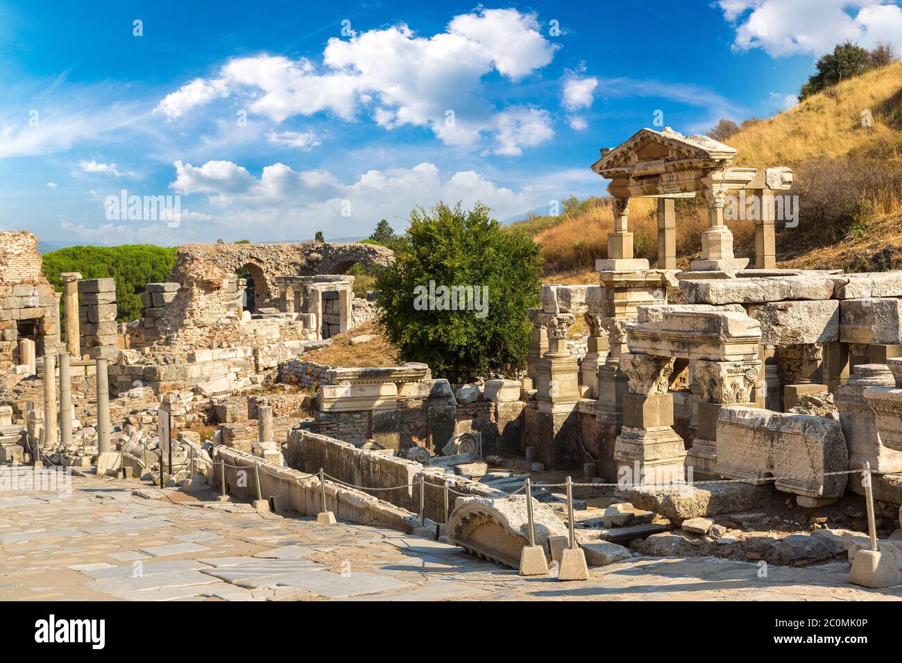 Ruins of the ancient city Ephesus, the ancient Greek city in Turkey, in ...