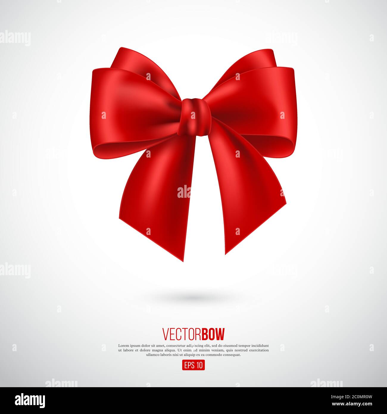 Realistic red bow and ribbon Stock Vector Image & Art - Alamy