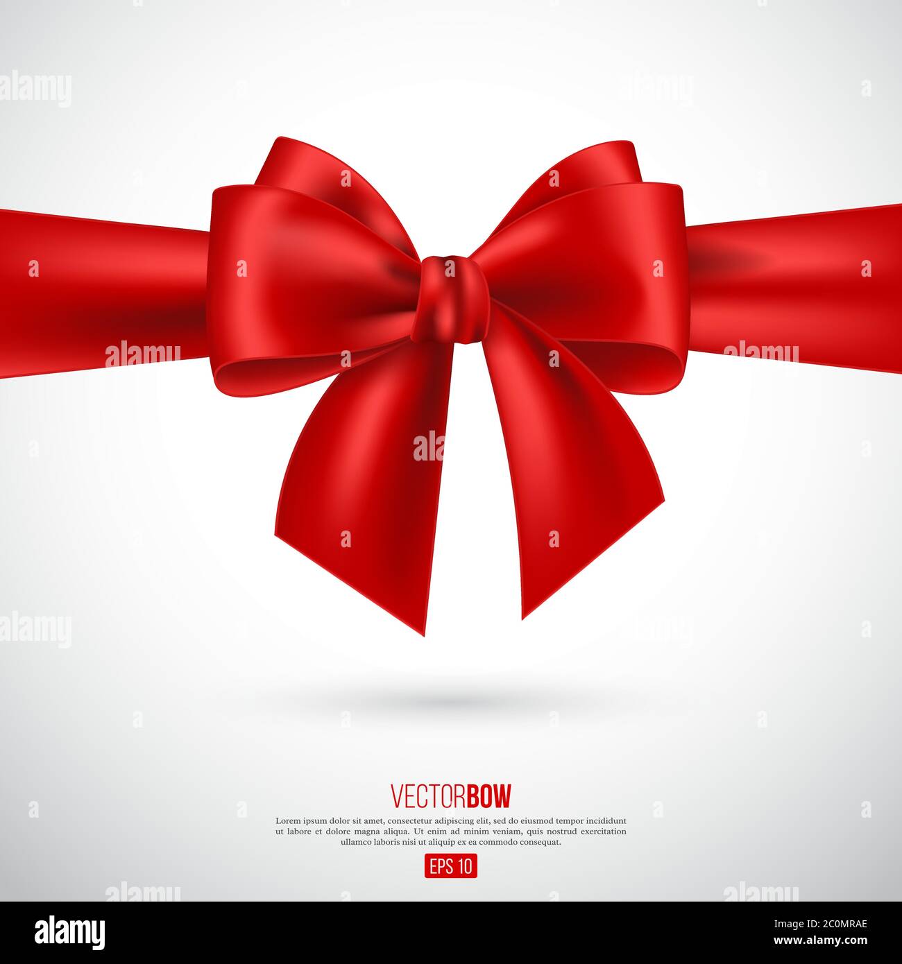 Realistic red bow and ribbon Stock Vector Image & Art - Alamy