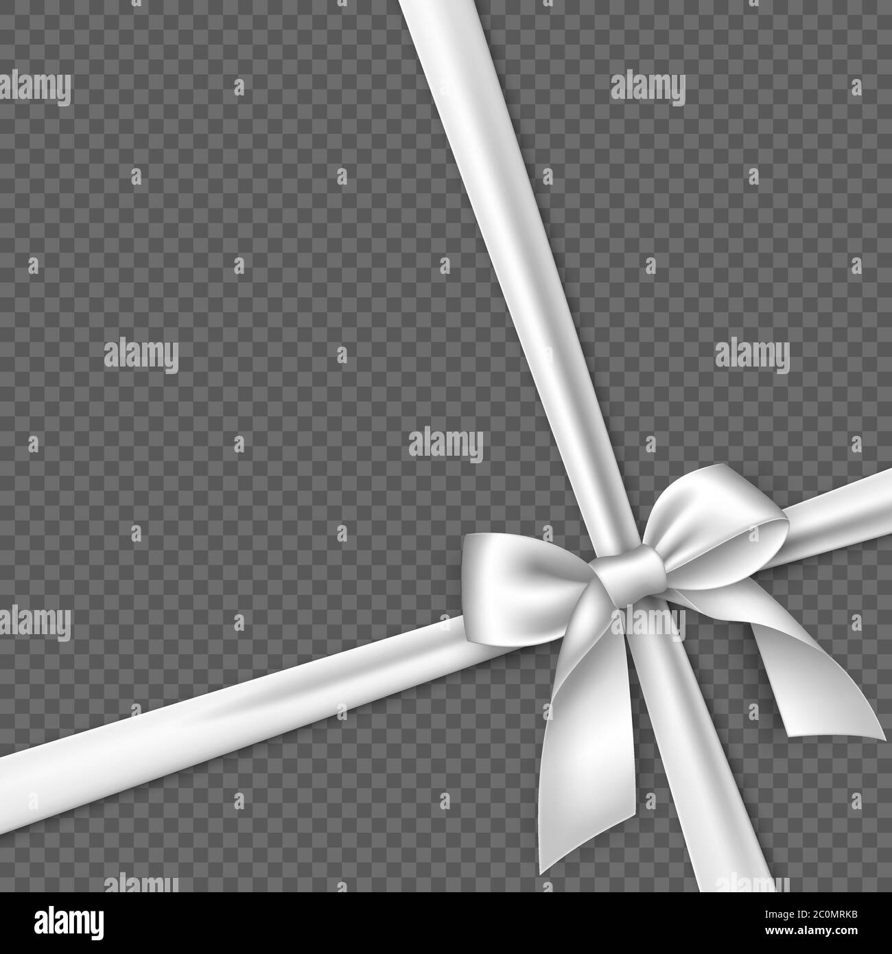 Realistic white bow and ribbon Stock Vector Image & Art - Alamy