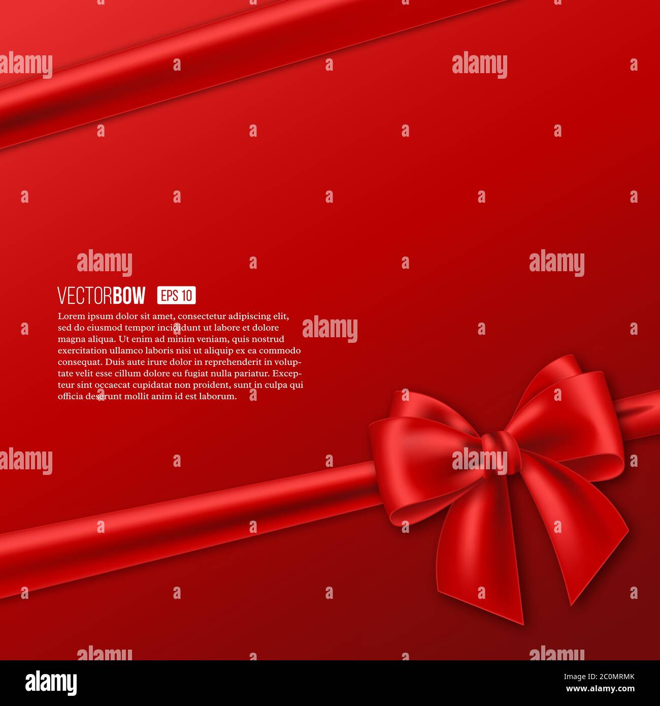 Realistic red bow with ribbon Stock Vector Image & Art - Alamy