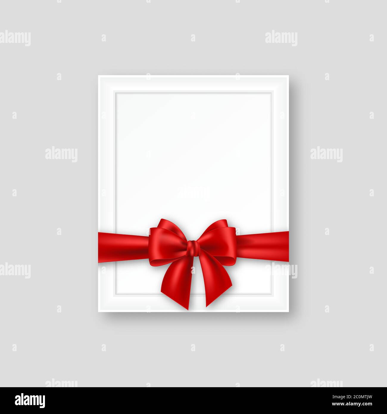 3D realistic picture frame with red bow Stock Vector Image & Art - Alamy