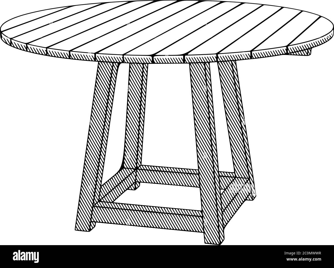 round vector table sketch on white background Stock Vector Image & Art ...