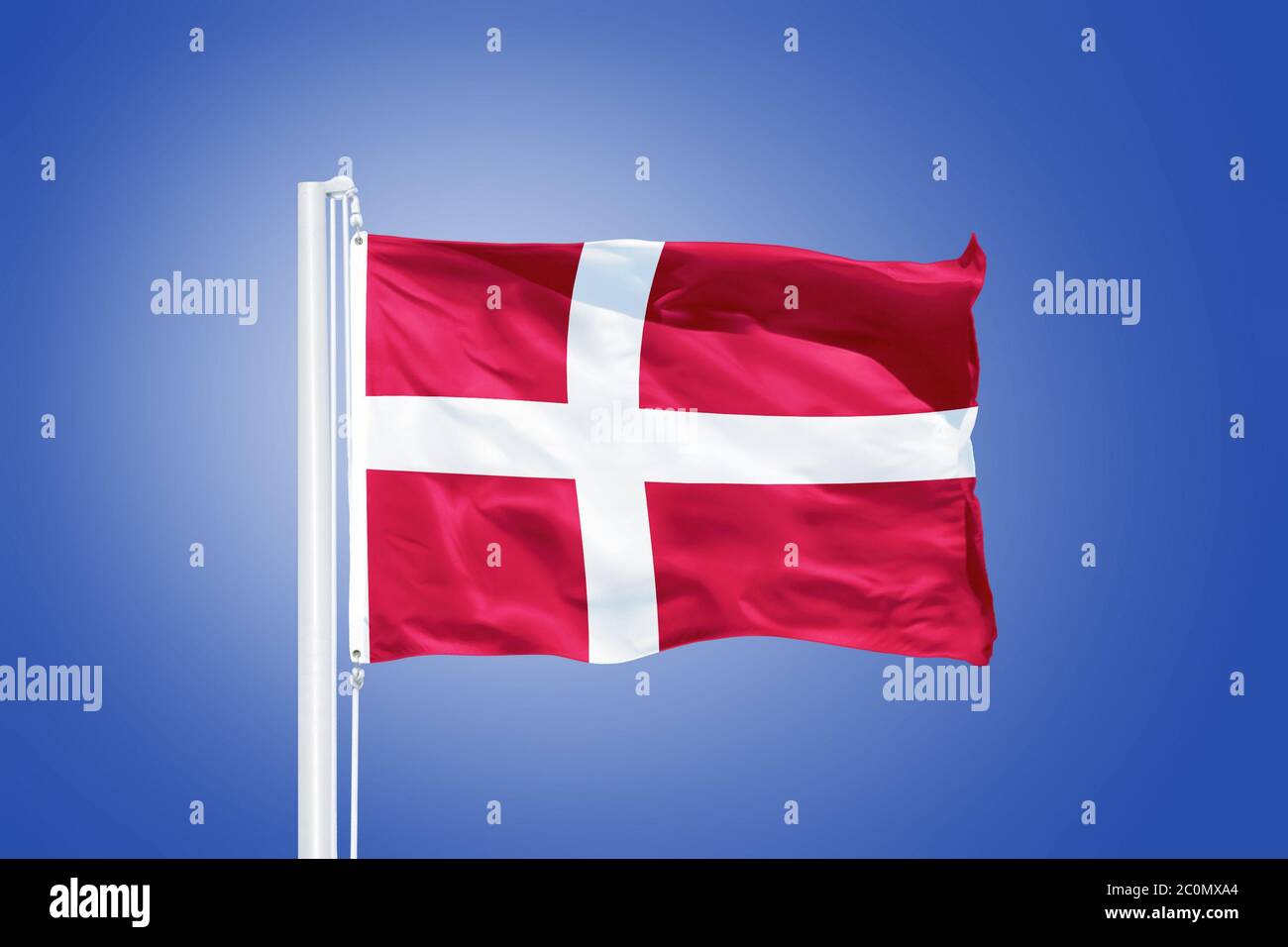 Blue sky background with denmark flag hi-res stock photography and ...