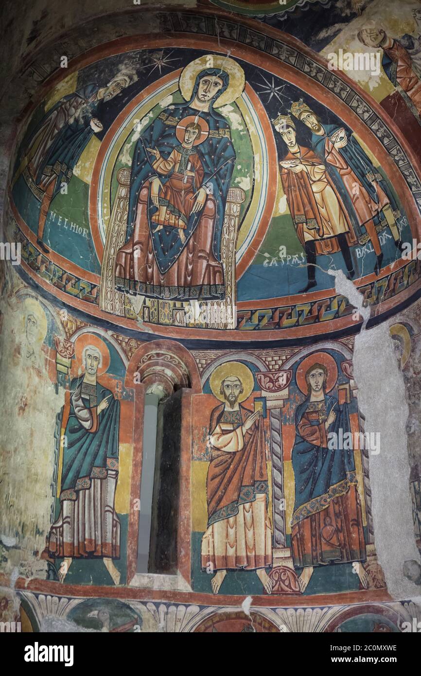 Virgin Mary and the Adoration of the Magi depicted in the medieval ...
