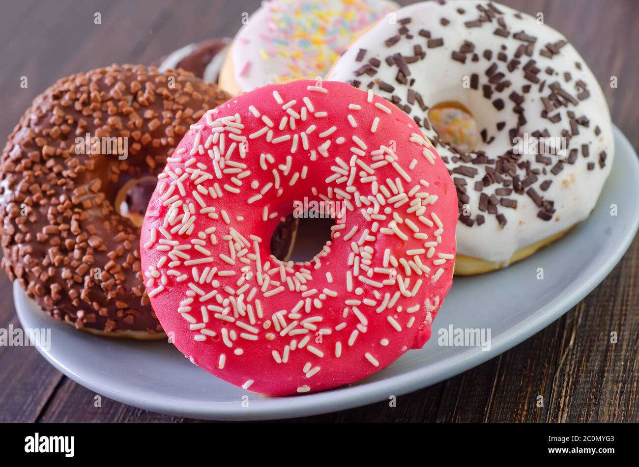 Various baked donuts sweet hi-res stock photography and images - Alamy