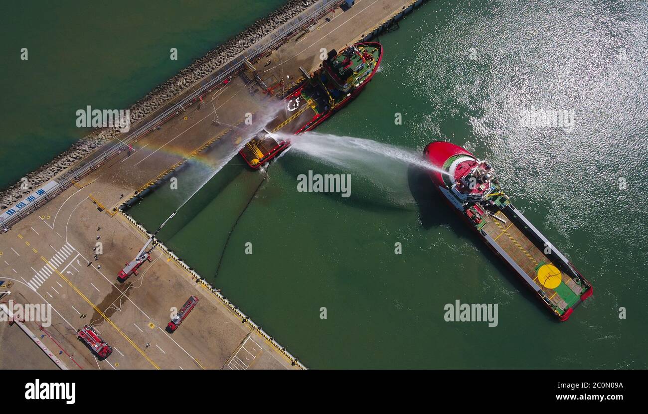 Haikou. 12th June, 2020. Aerial photo taken on June 12, 2020 shows a ...