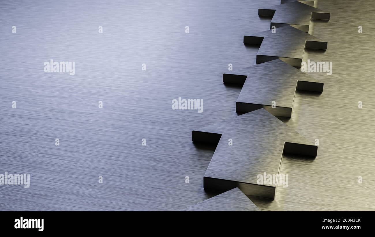 Arrows made from brushed metal pointing up. Brushed metal background ...