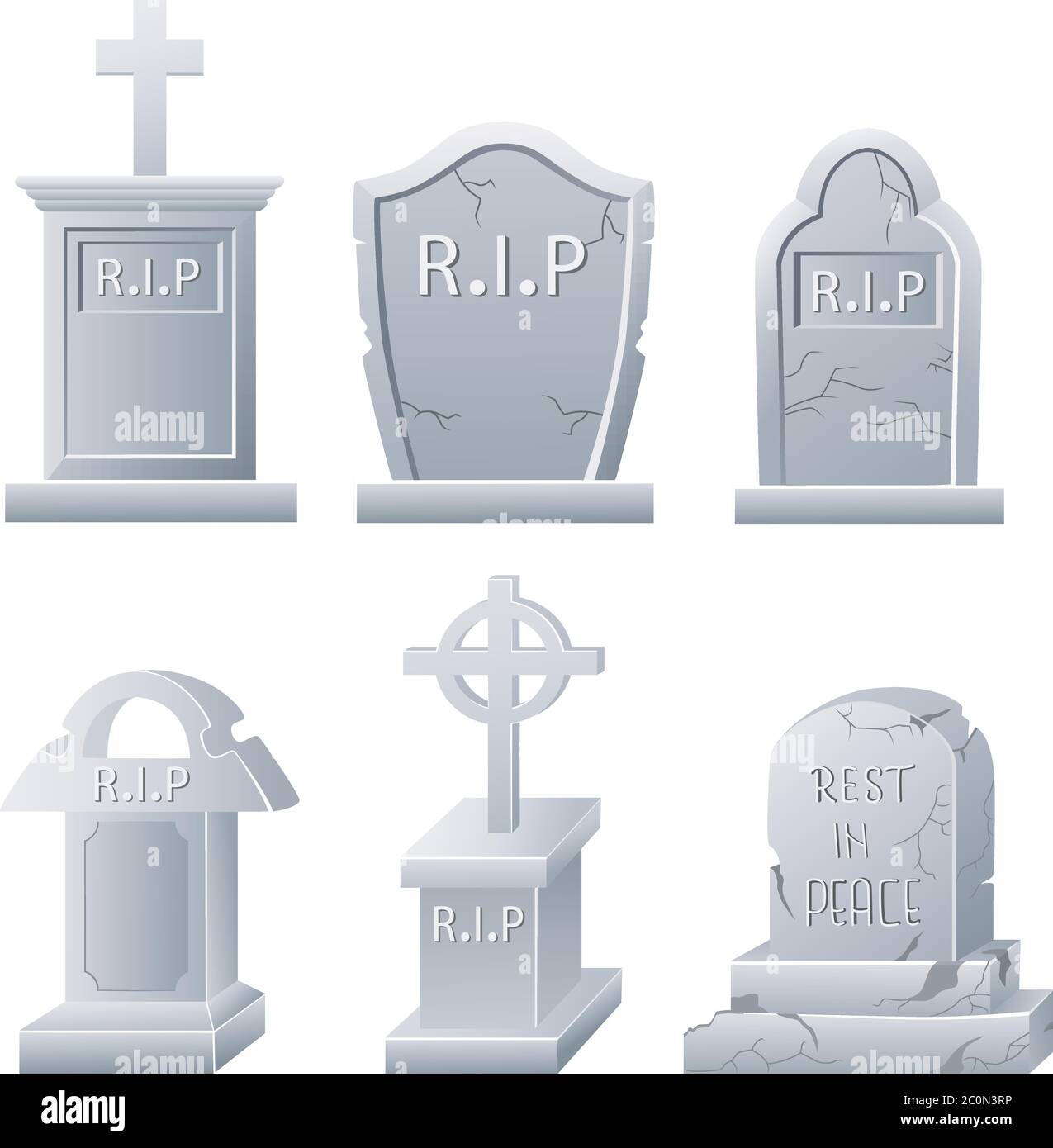 Set of tombstone isolated on white background Stock Vector Image & Art - Alamy