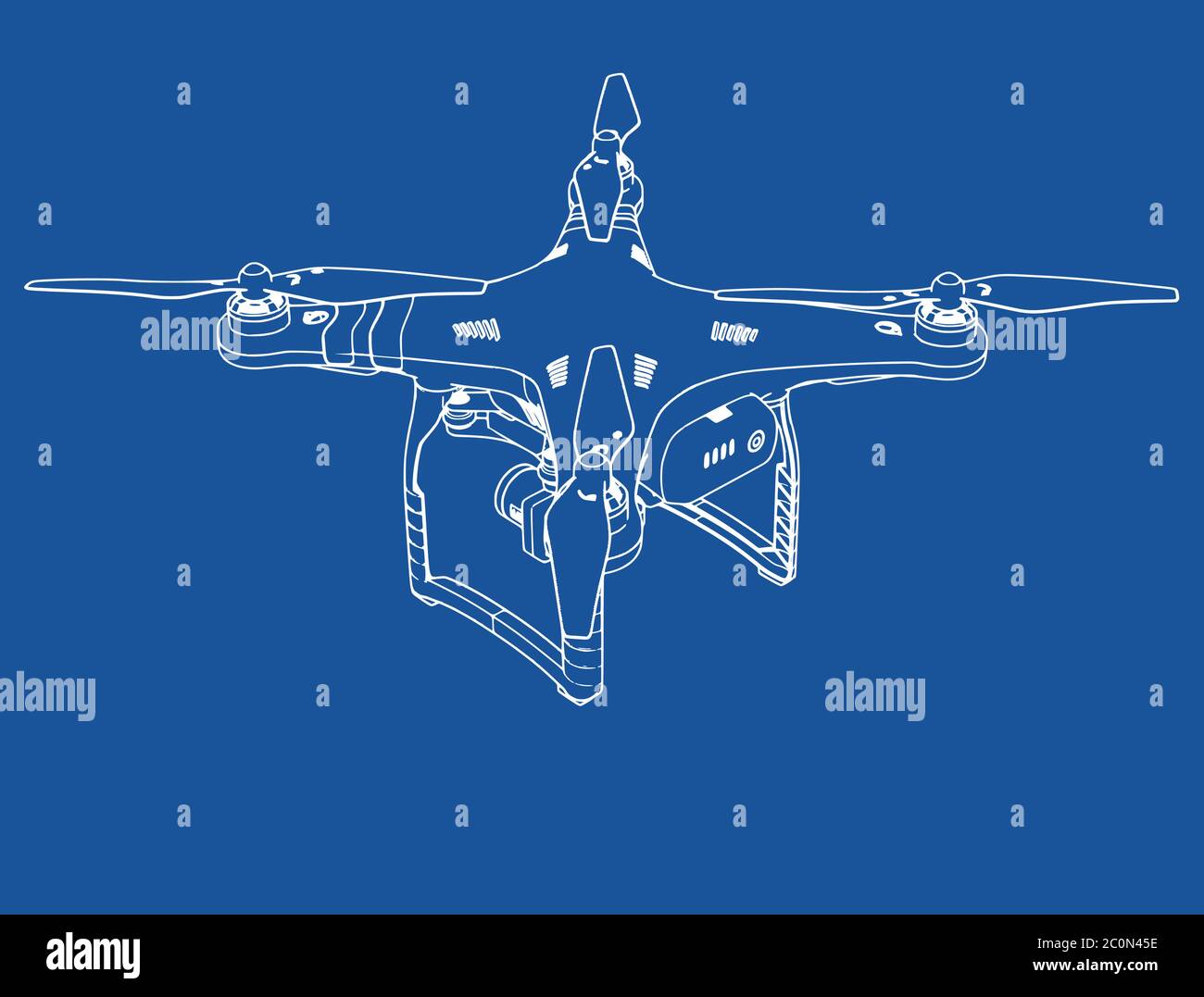 quadcopter drawing on a blue background vector Stock Vector Image & Art ...