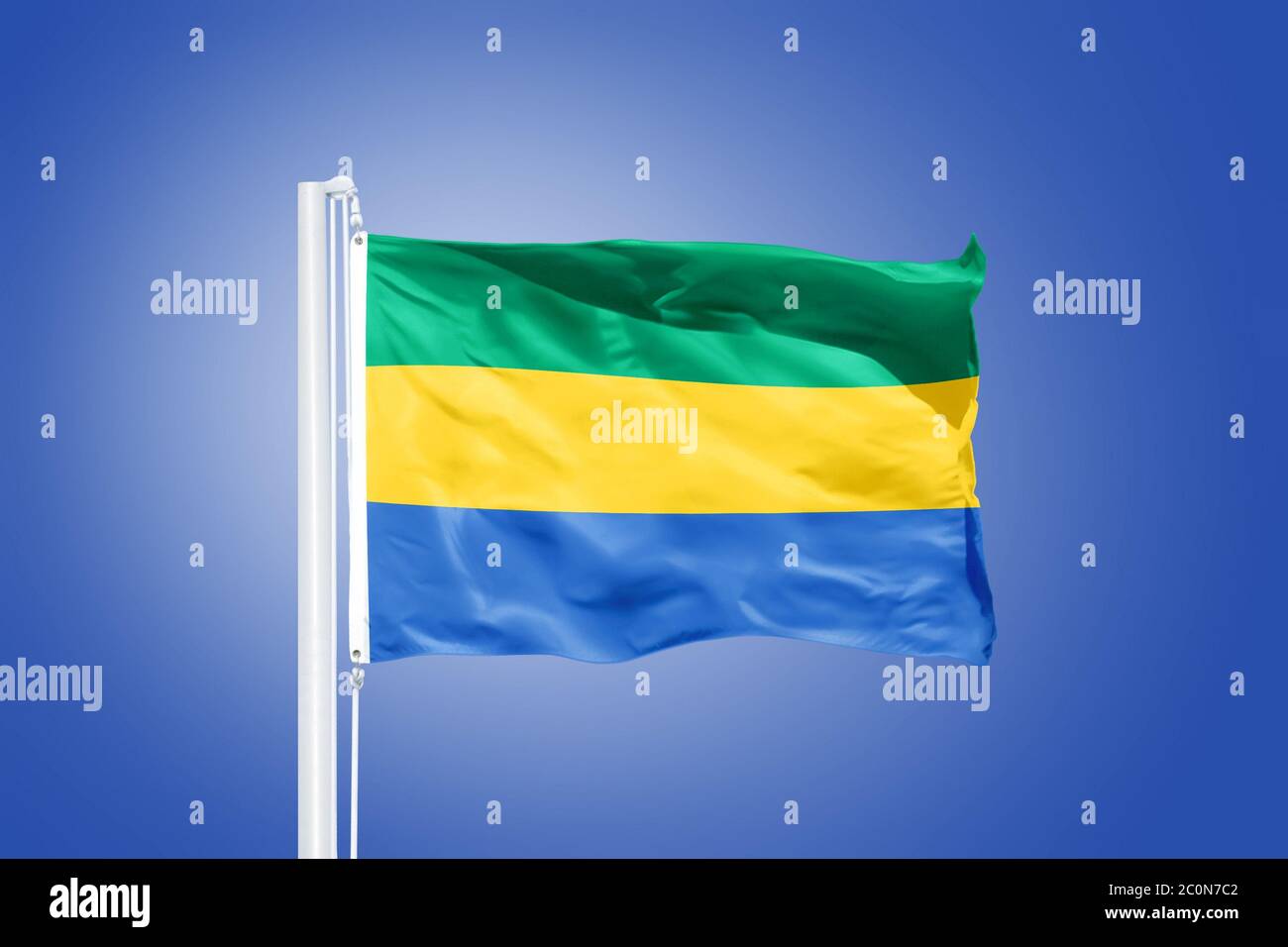 Gabon waving flag hi-res stock photography and images - Alamy