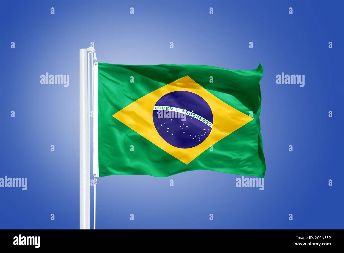Blue sky background with brazil flag hi-res stock photography and ...