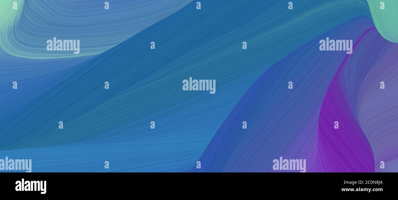 beautiful wild curved speed lines background or backdrop with teal blue ...