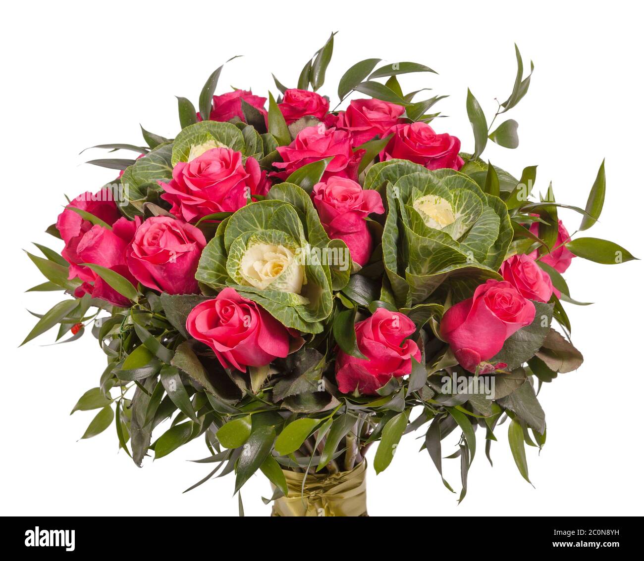 Bouquet of flowers top view isolated on white Stock Photo - Alamy