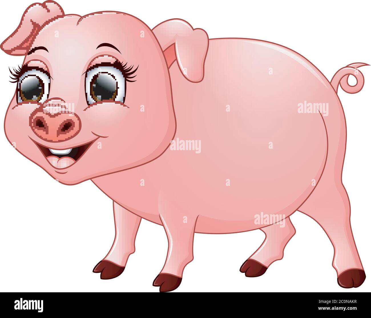 Cute baby pig cartoon isolated on white background Stock Vector Image ...