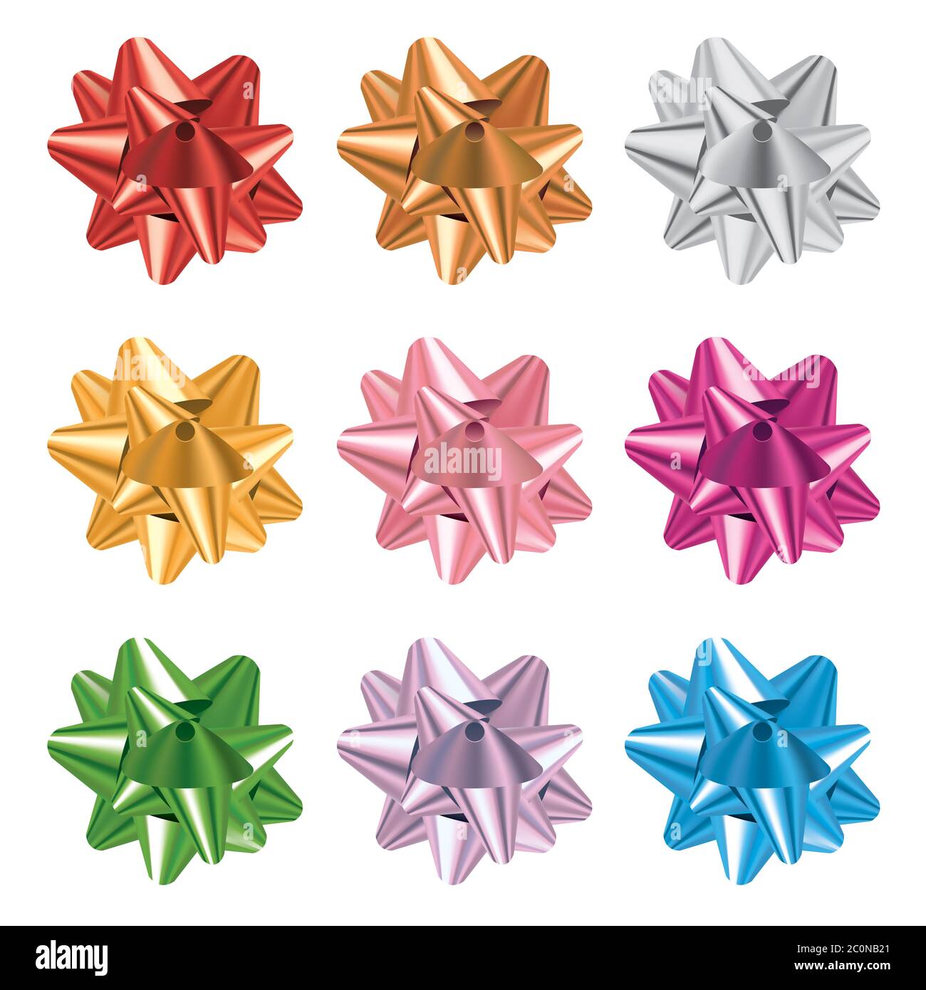 Set of Colorful Gift Bows Illustration Stock Photo - Alamy