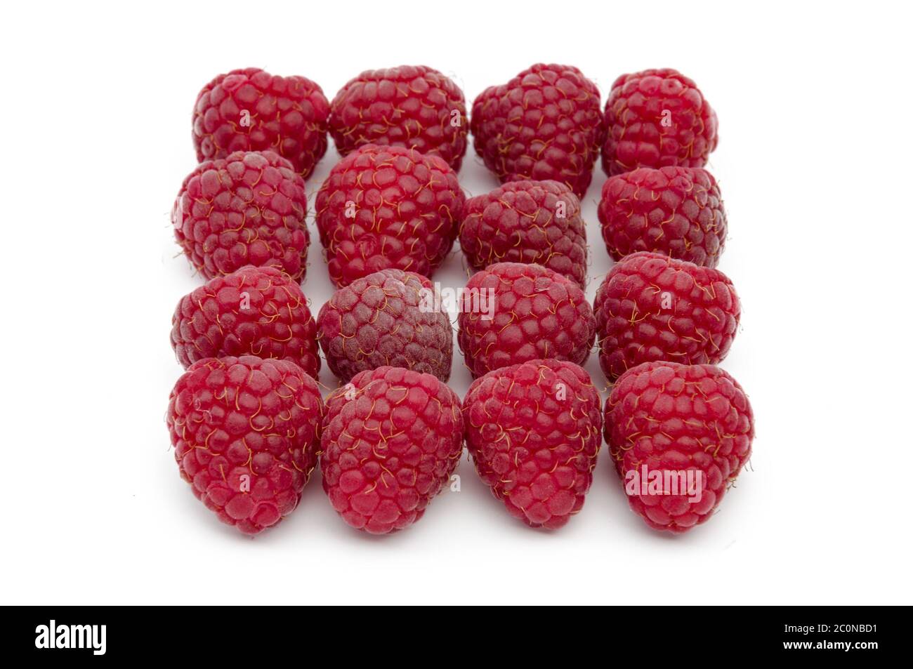 Raspberries isolated on white background Stock Photo - Alamy