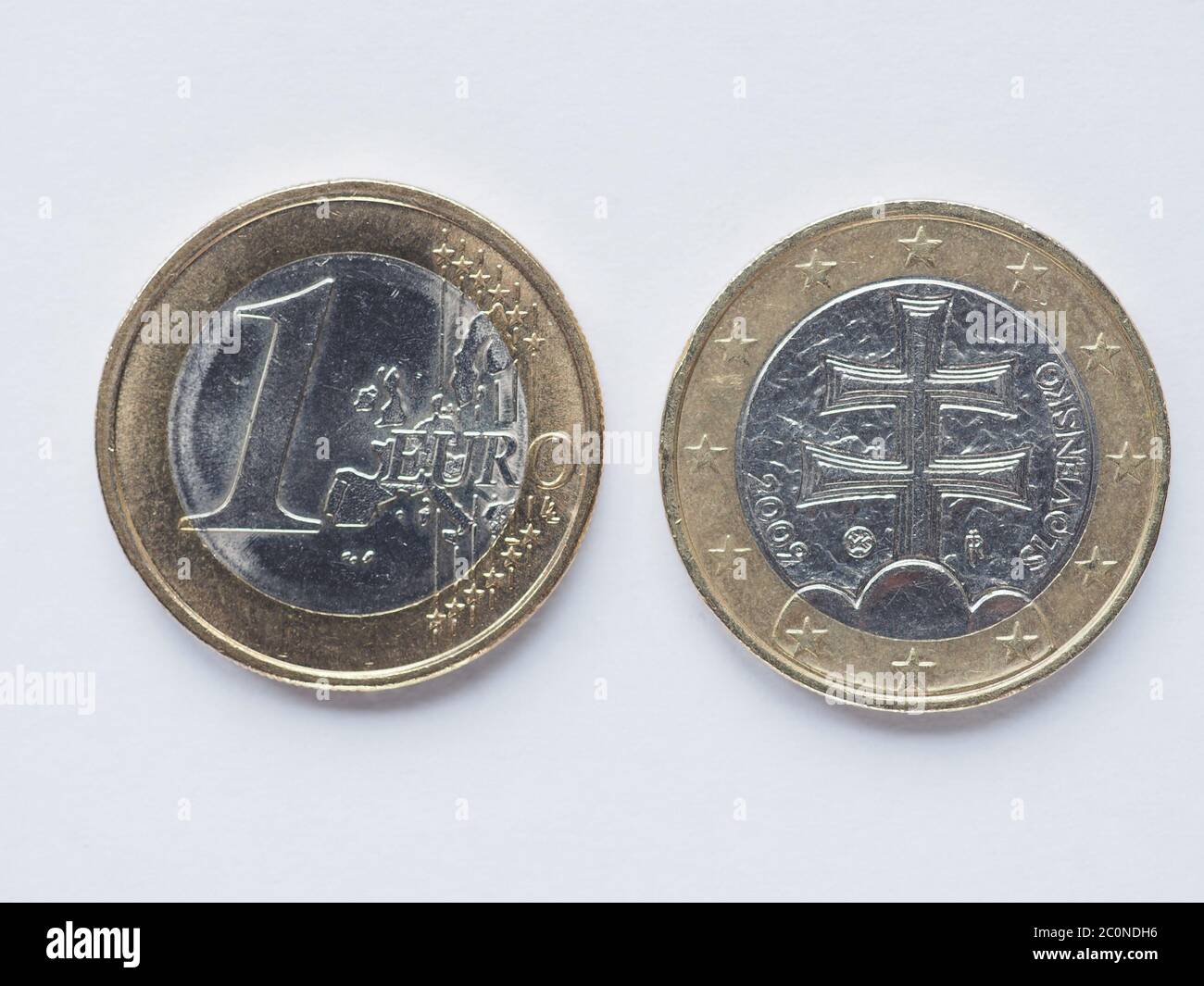 Slovak 1 Euro coin Stock Photo - Alamy