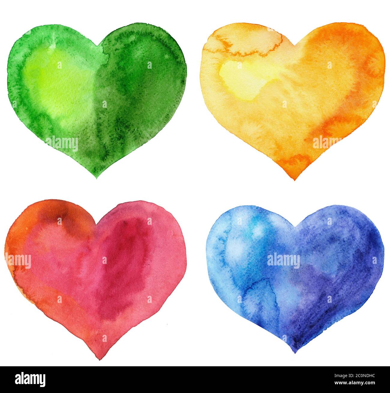 watercolor blue heart with light and shade, painted by hand Stock Photo ...